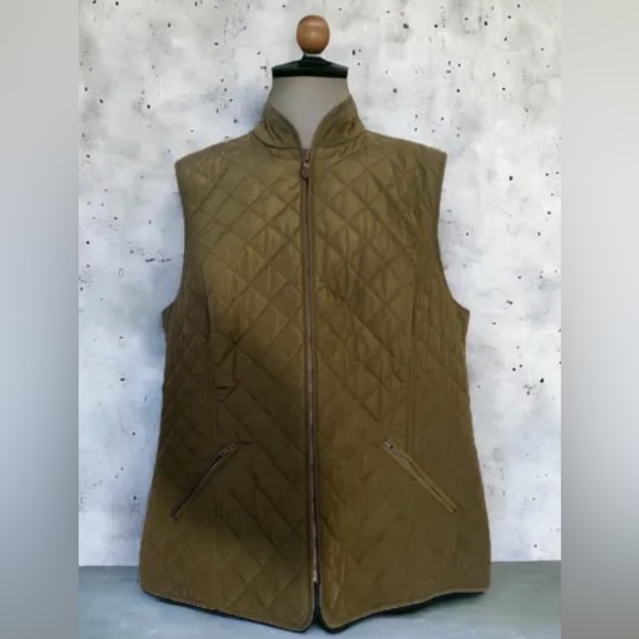 Orvis | Jackets & Coats | Orvis Olive Green Quilted Mock Neck Full Zip ...